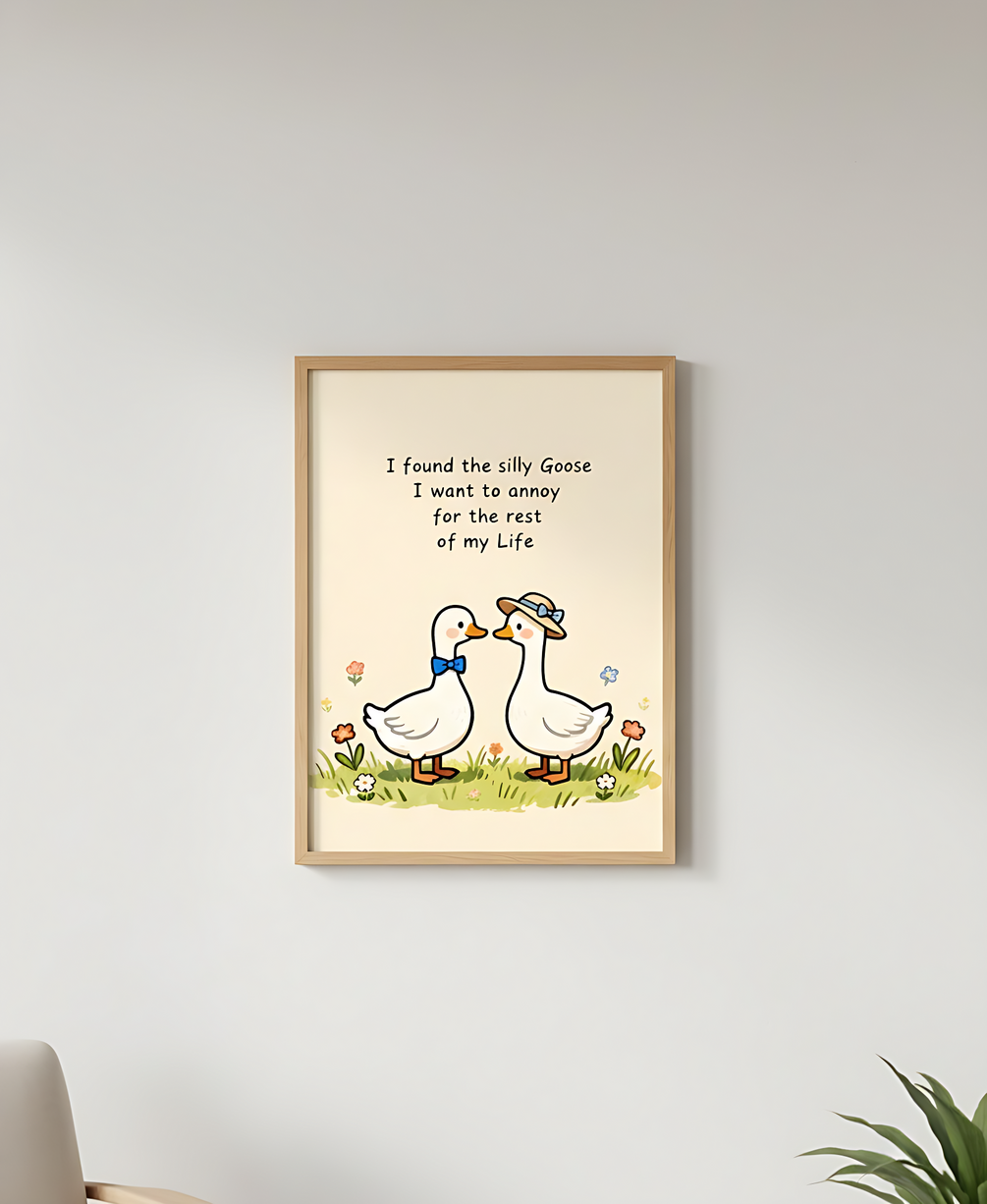 Silly Goose Couple Wall Art – Cute Romantic Printable Quote for Couples