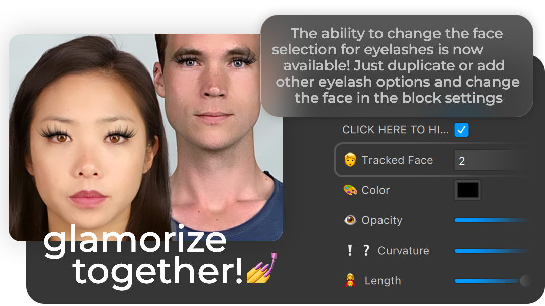 LED Lashes E - Eyelashes System for Meta Spark Studio