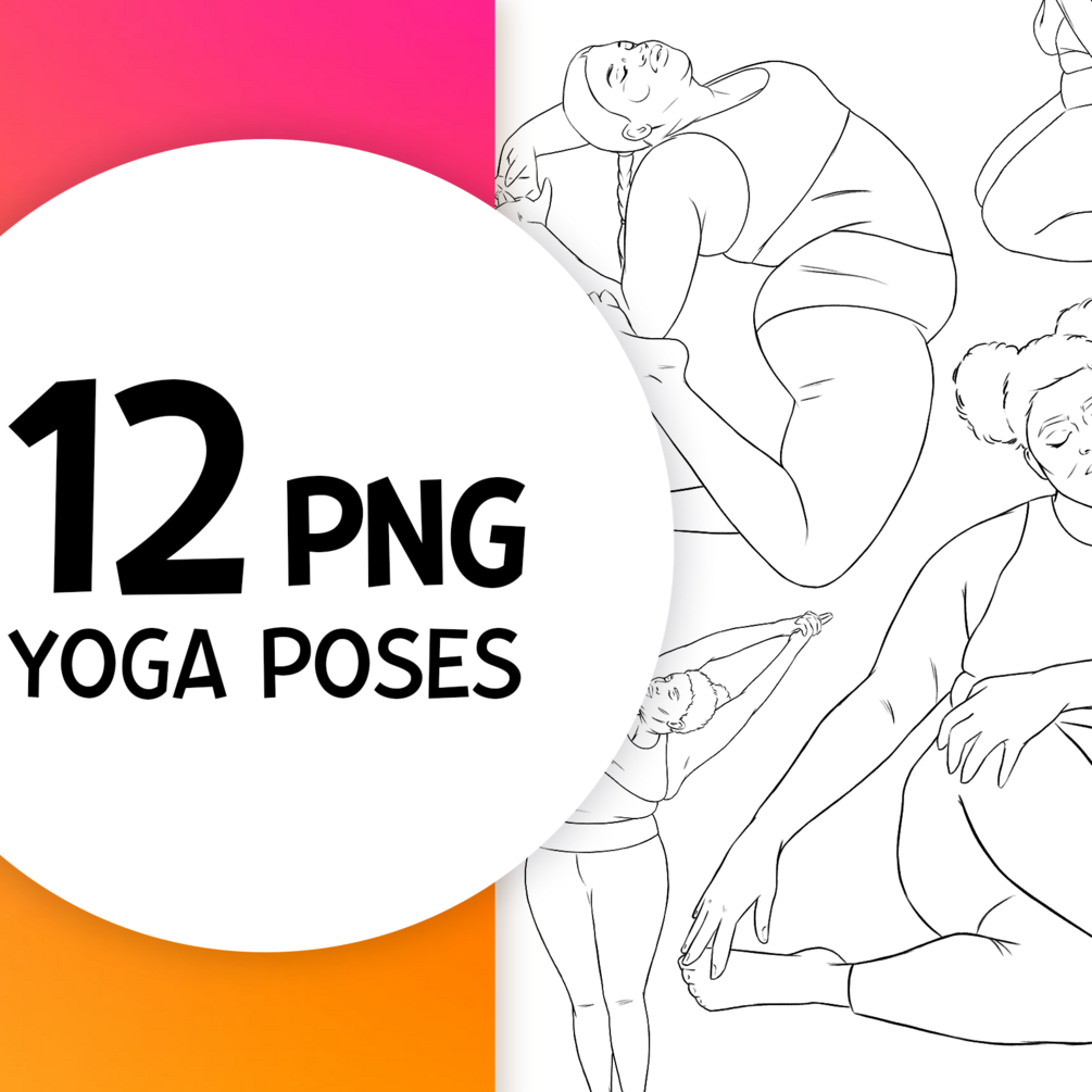 Yoga Poses Templates, Curvy Girls Png, Black Girls Yoga, Templates Body ...