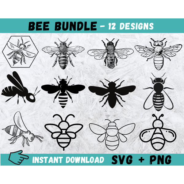 Bee SVG, Bee Svg Bundle, Bee Silhouette, Bee Cut File, Bee Bundle Svg ...
