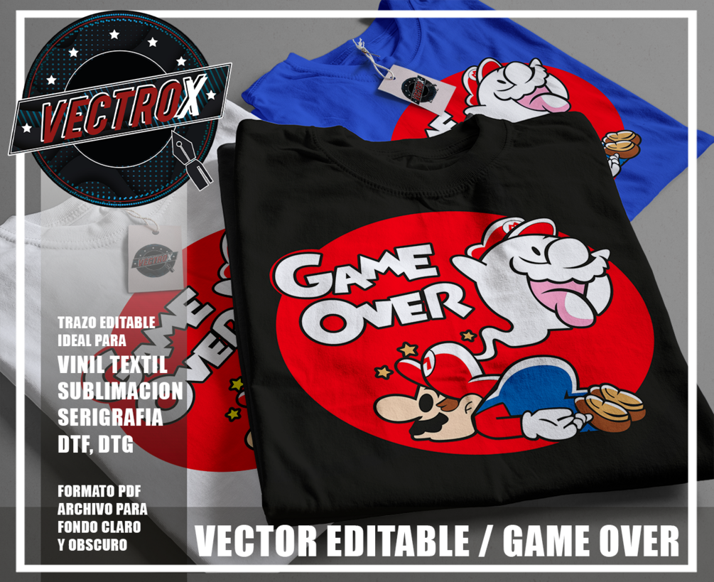 Vector Editable - Game Over Mario Bros
