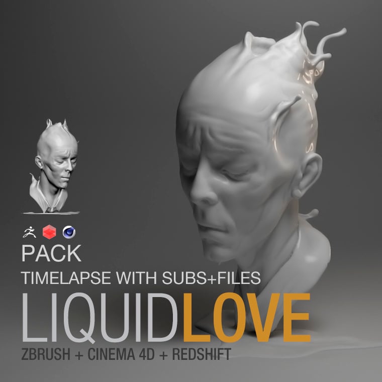 Zbrush Head Sculpt Timelapse + Ready to render file
