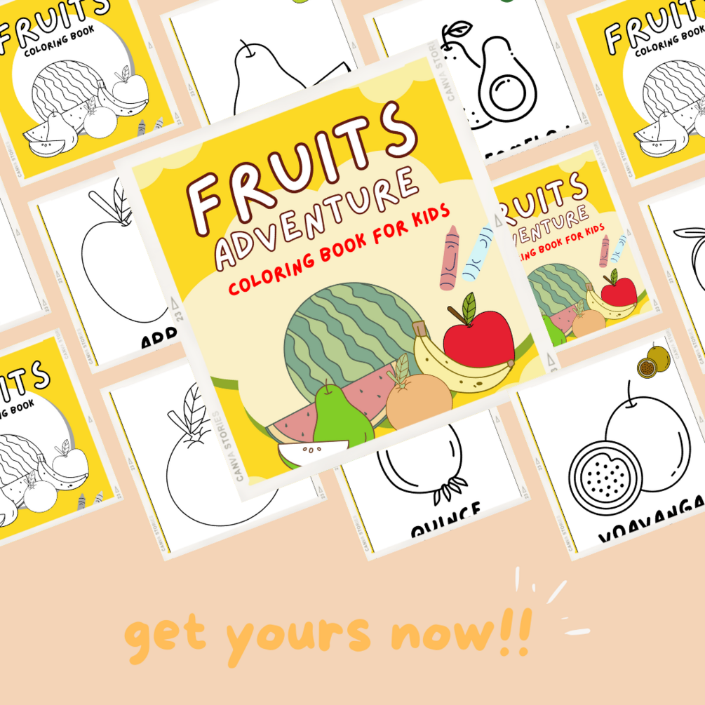 Fruits Adventure Coloring book for Kids