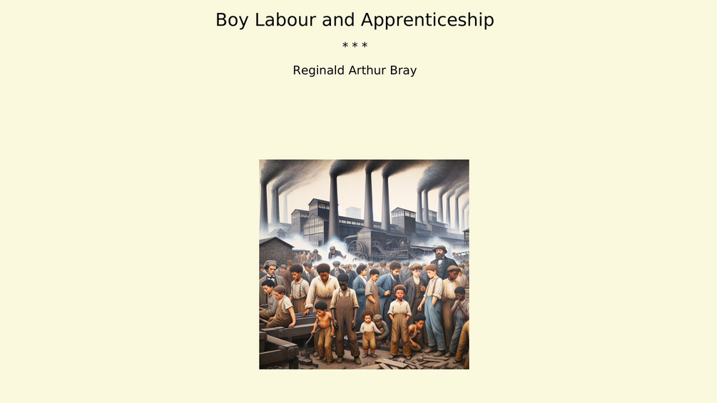 Boy Labour and Apprenticeship