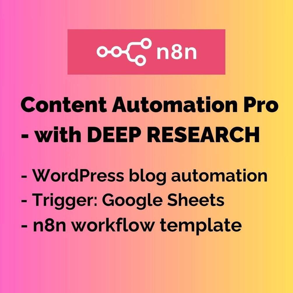 [n8n] Content Automation Pro – with DEEP RESEARCH – WordPress Blog ...