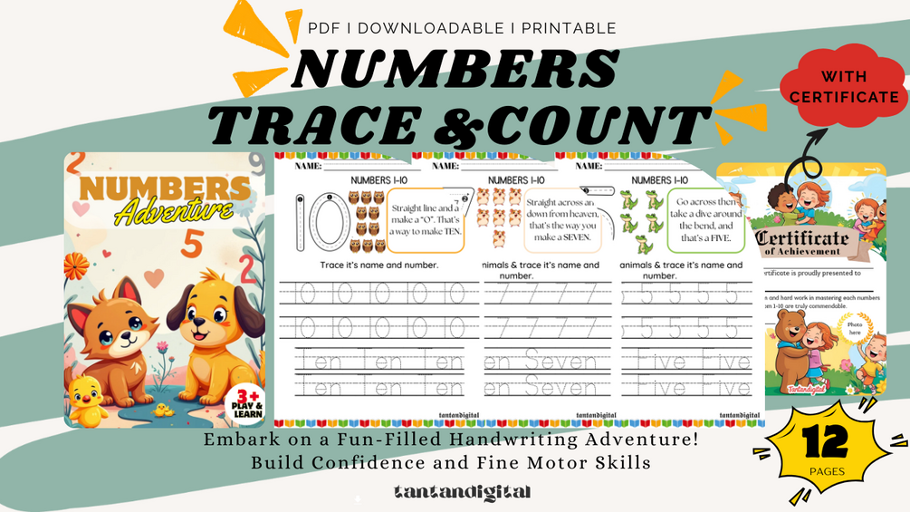 Tracing Numbers 1–10 Workbook | Early Math Learning Printable
