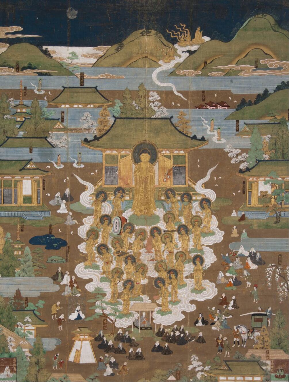 Taima Temple Mandala: Amida Welcomes Chujohime to the Western Paradise ...