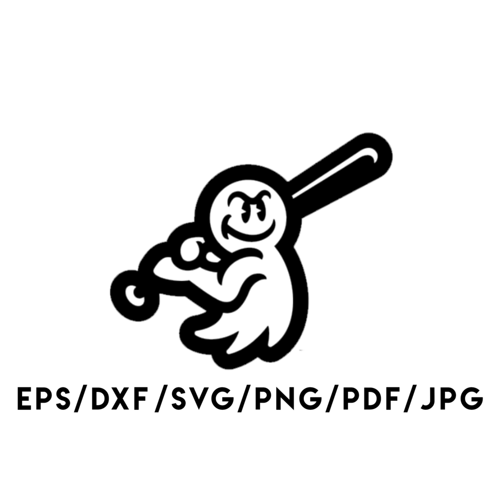 Baseball Ghost Design Instant Download Svg, Eps, Dxf, Png, Pdf, Jpg ...