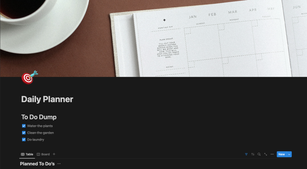 Notion Daily Planner Template
