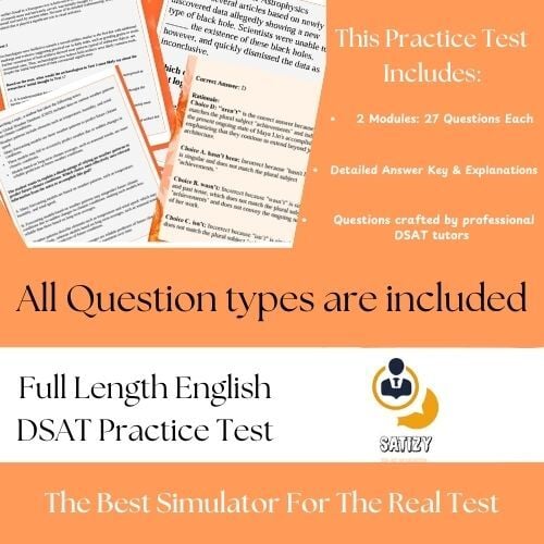 Satizy Digital SAT Practice Test ( Full-Length English Digital SAT ...