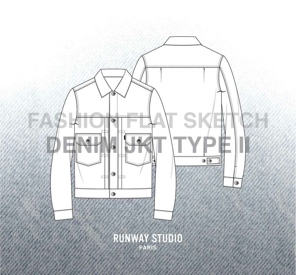 Men's Denim Jacket Type II Fashion Flat