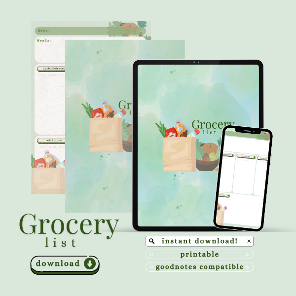 Grocery list mini-book