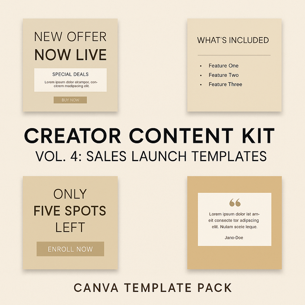 Creator Content Kit – Vol. 4: Sales Launch Templates