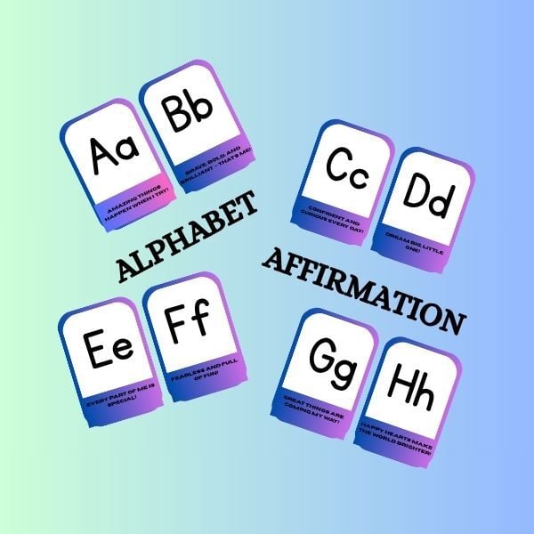 Positive Affirmation ABC Flashcards. / LOOK AND LEARN LIKE ME