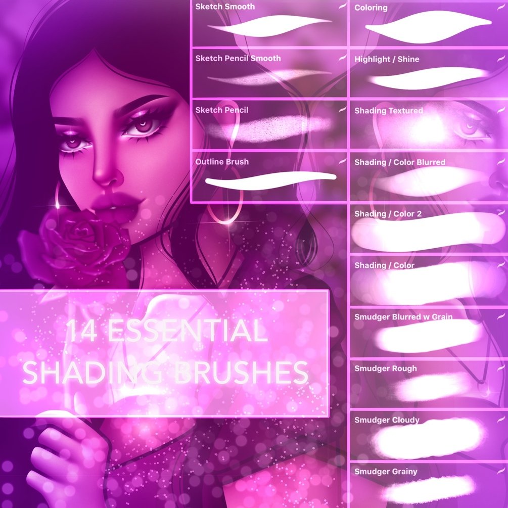 14 Essential Base / Shading brushes