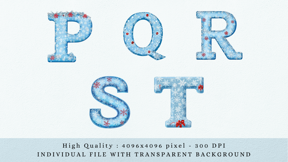 Cute Winter Alphabet Clipart Collection