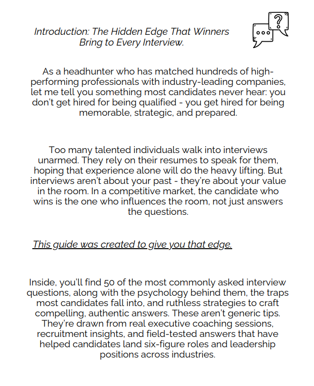 Interview Power Pack: 20 Questions to Impress and 50 Answers You Need