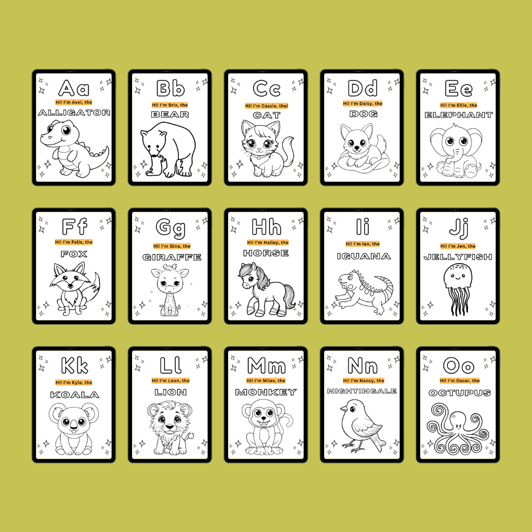 PRINTABLE ANIMAL ALPHABET COLORING BOOK