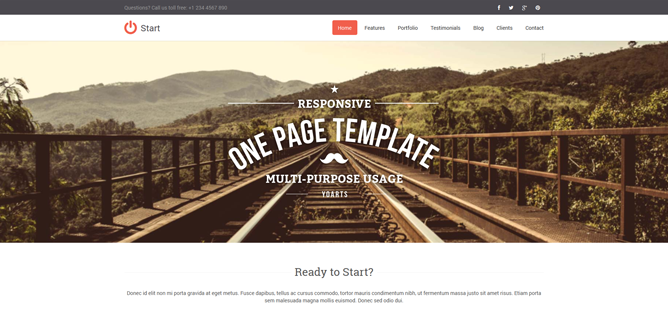 Start - Responsive One Page Template
