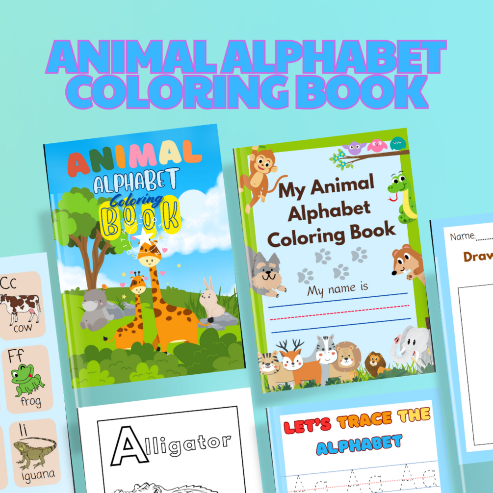 Printable Animal Alphabet Coloring Book for Kids