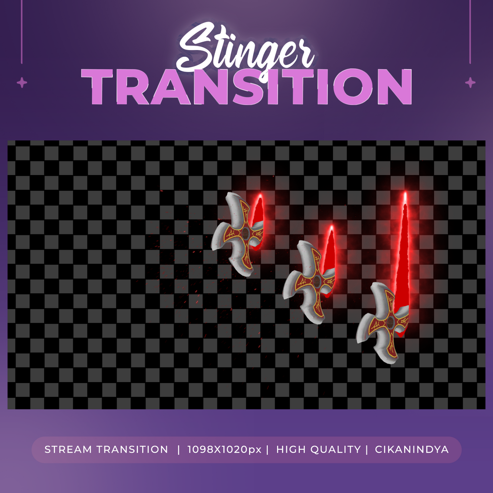 Flaming Red Shuriken Stinger | Fiery Ninja Star Effect | Twitch ...