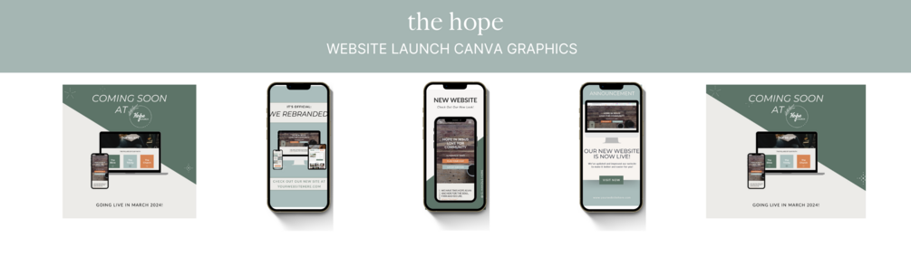 Hope Website Launch Canva Graphics