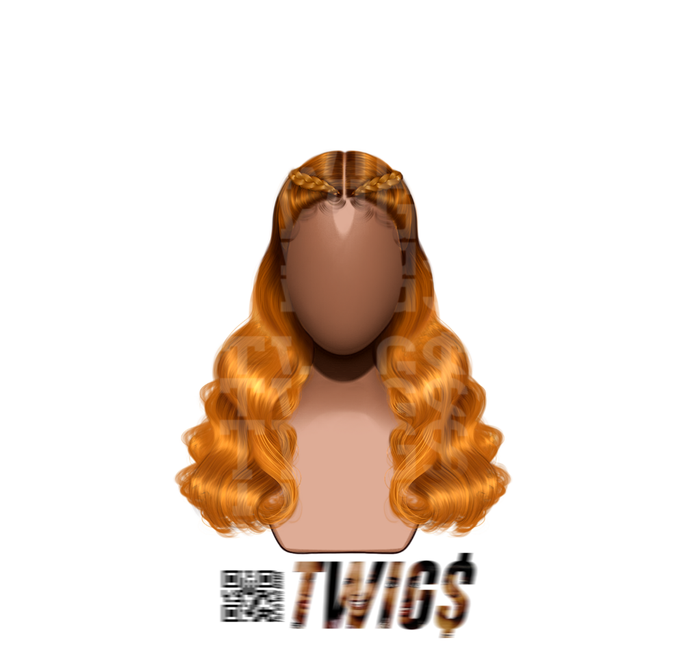 Orange Curls Hair PNG