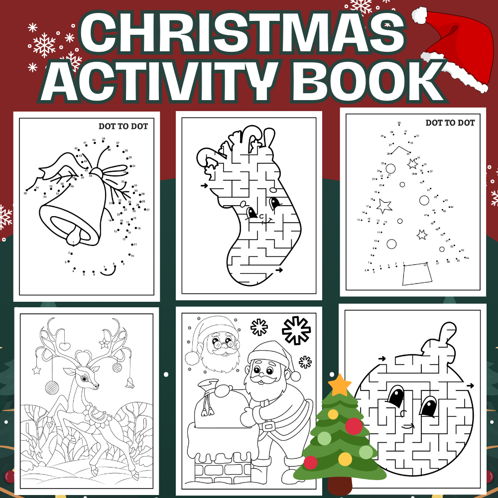 Christmas Activity Book For Kids Ages 4-8: A Perfect Gift for boys and ...