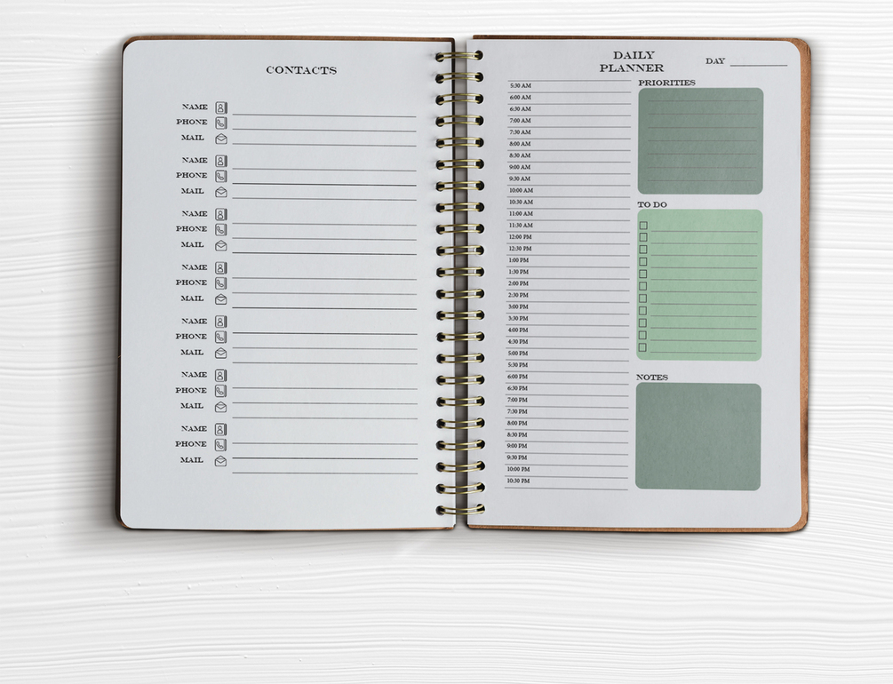 Green Daily Planner, Green Weekly Planner, Green Monthly Planner, Green ...
