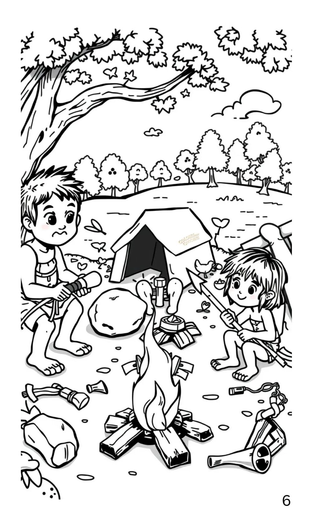 Educational Children Coloring Book -The first humans