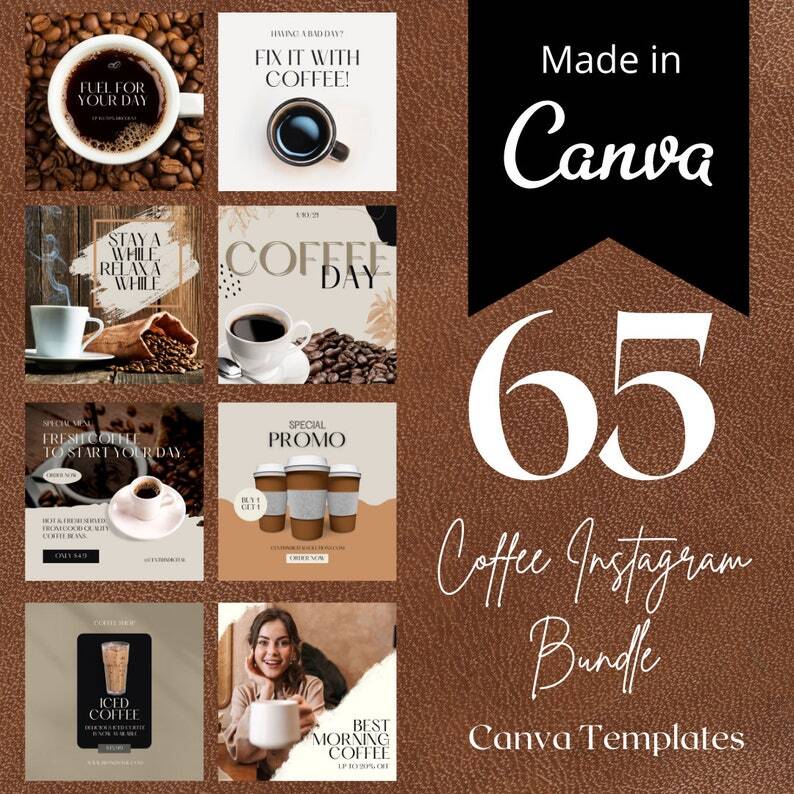 65 Coffee Shop Coffee Mug Coffee Instagram Templates Canva Template ...
