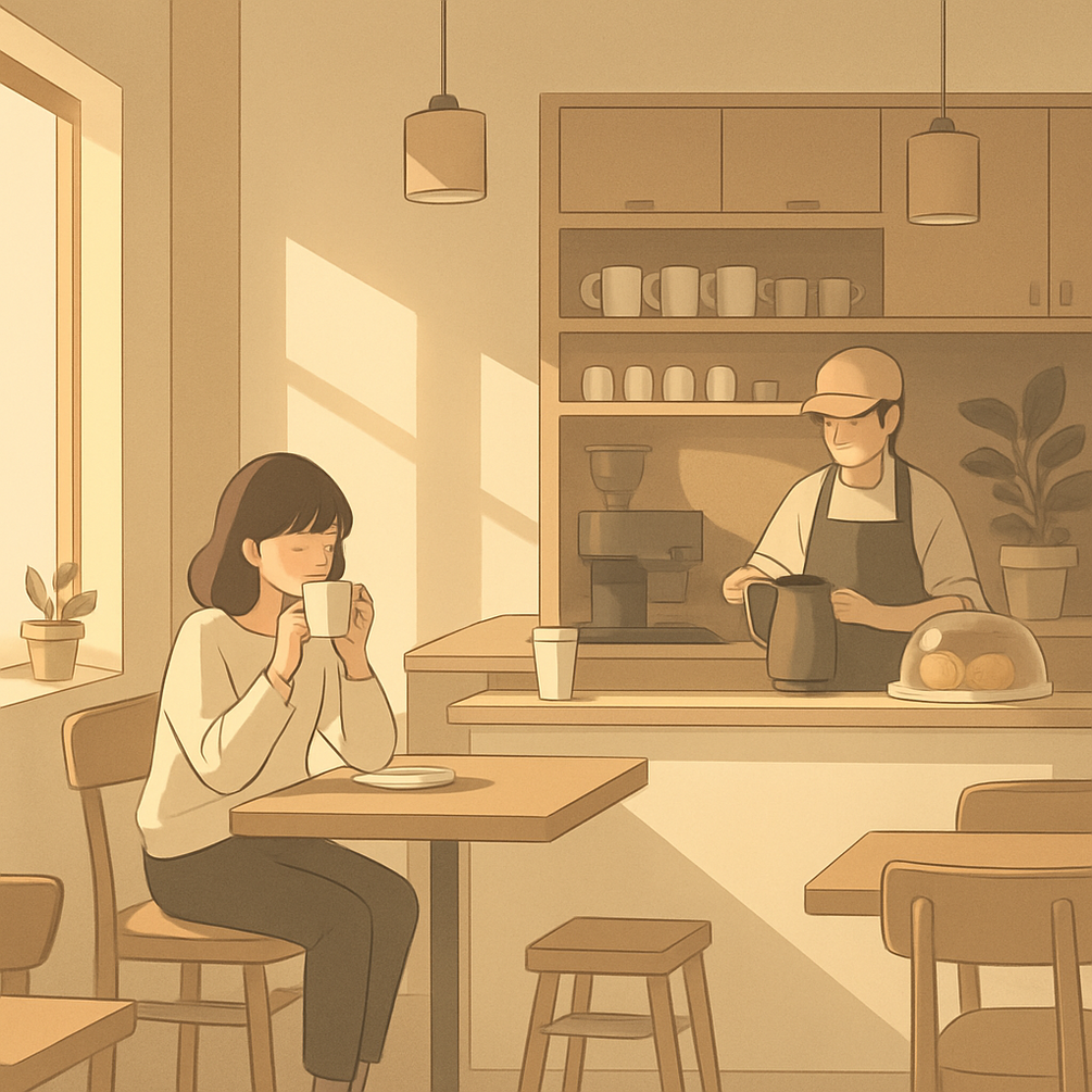 Cozy Cafe | Minimalist Illustration for Relaxing Vibes