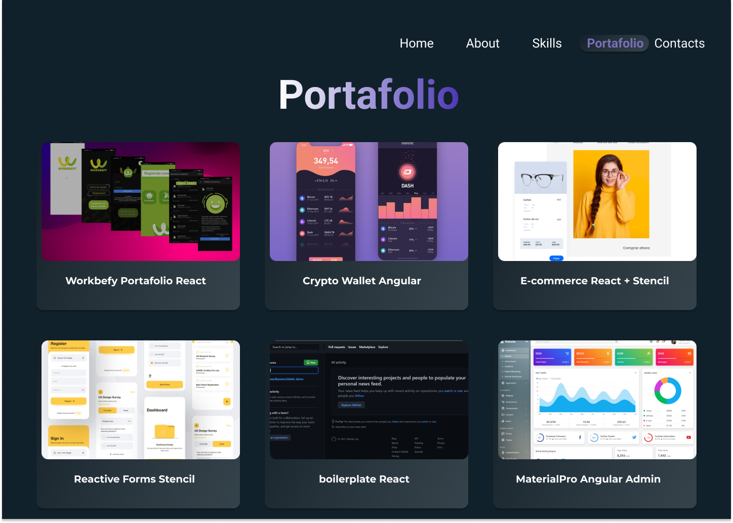 Minimalist Portfolio UI template with Motion Animation, Parallax effects.