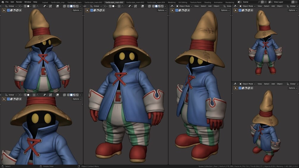 Vivi from Final Fantasy 9 - Character Creation in Blender - August's ...