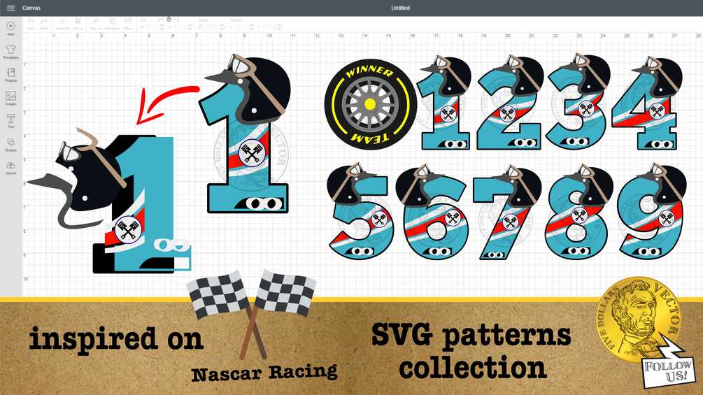 Blue Racing Animated Numbers SVG patterns Collection (copy)