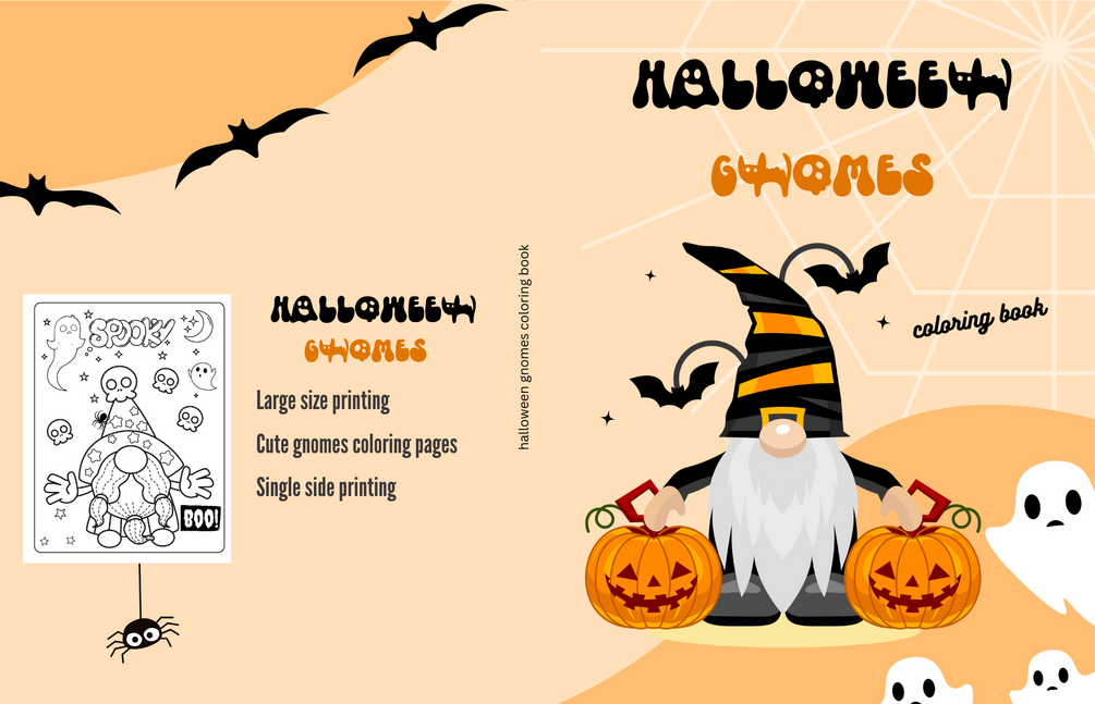 Halloween gnomes coloring book (Digital Download)