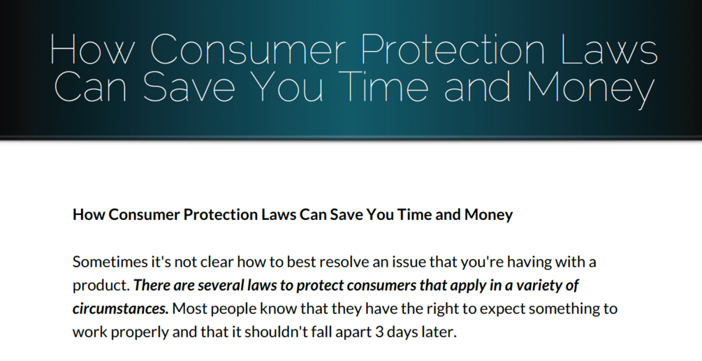 How Consumer Protection Laws Can Save You Time and Money