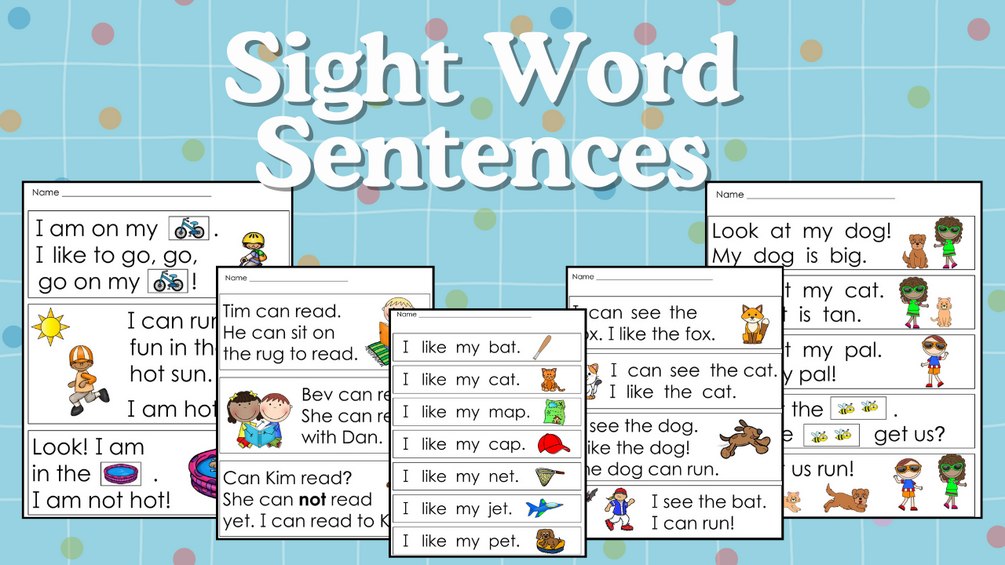 Sight Words Stories, Kindergarten - 1st Grade Sight Word Sentence ...