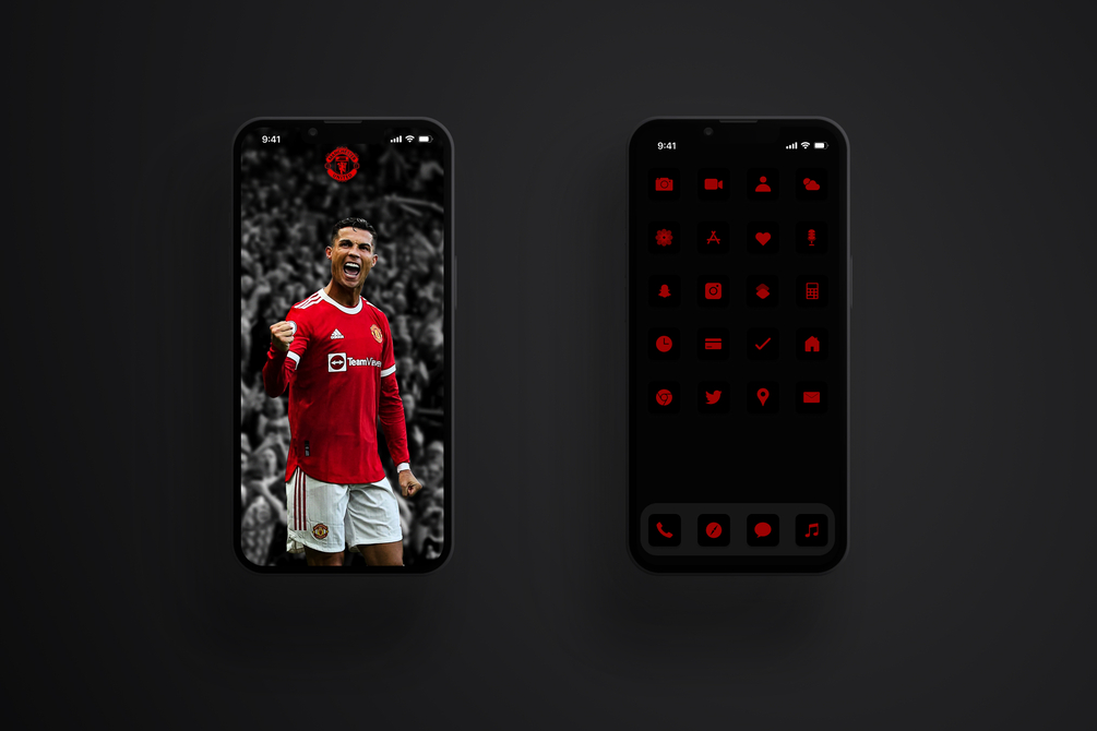 Minimal Manchester United Icon & Wallpaper Packs