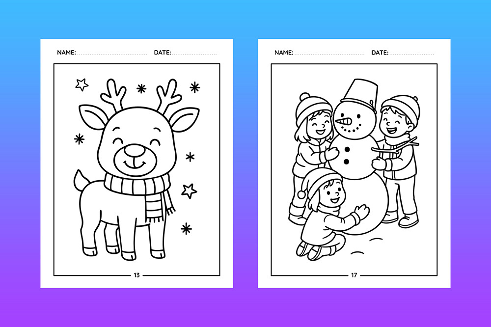 Simple Winter Coloring Pages for Kids | No Prep Cute Winter Coloring Worksheets