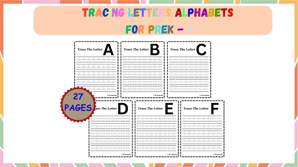 Practice Handwriting | Tracing Letters Alphabets For Prek - Kindergarten