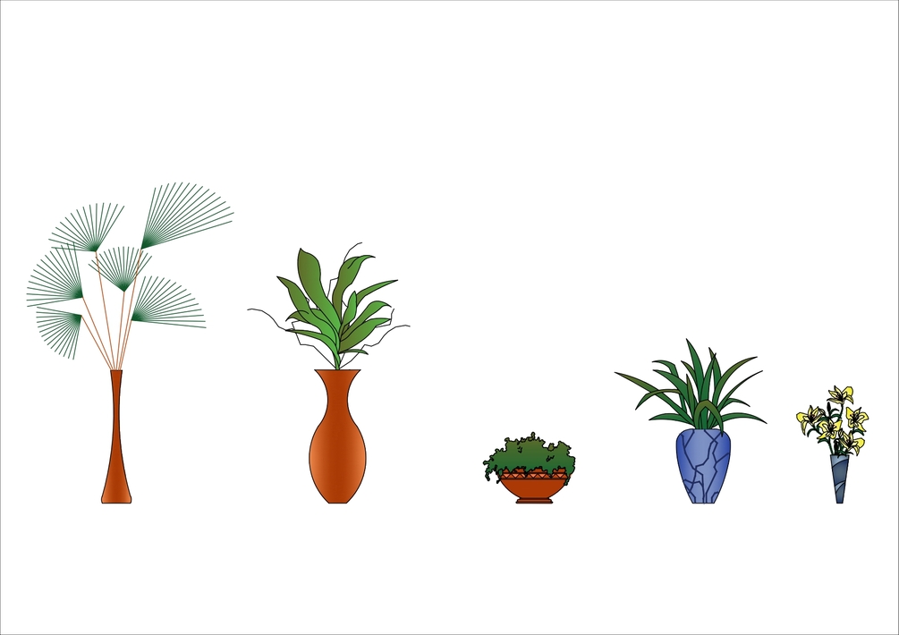 Indoor Plants - CAD Blocks for AutoCAD (.dwg)
