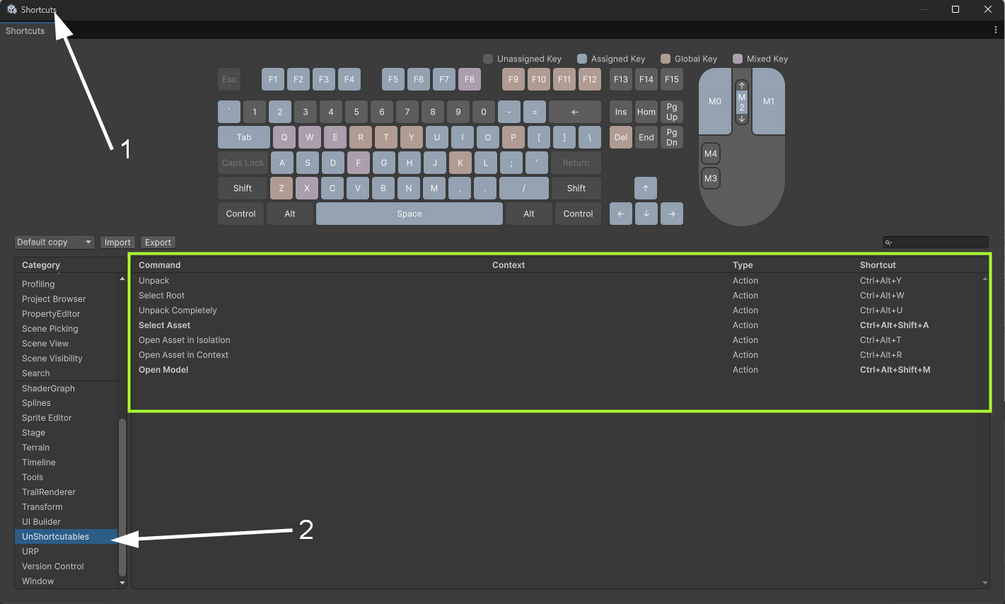 Unity UnShortcuts Customizer