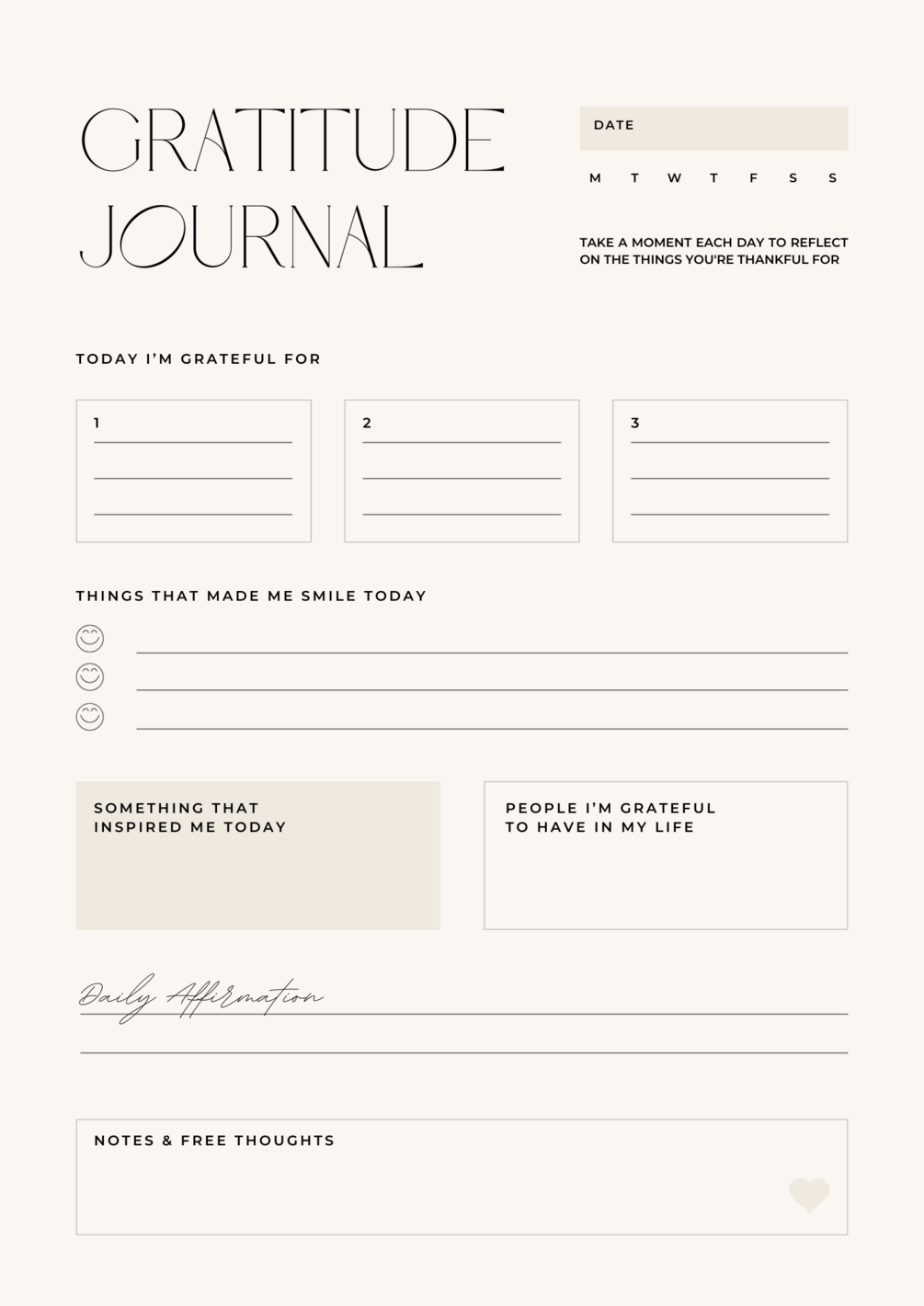 Gratitude Journal – 31 Days of Positivity & Reflection