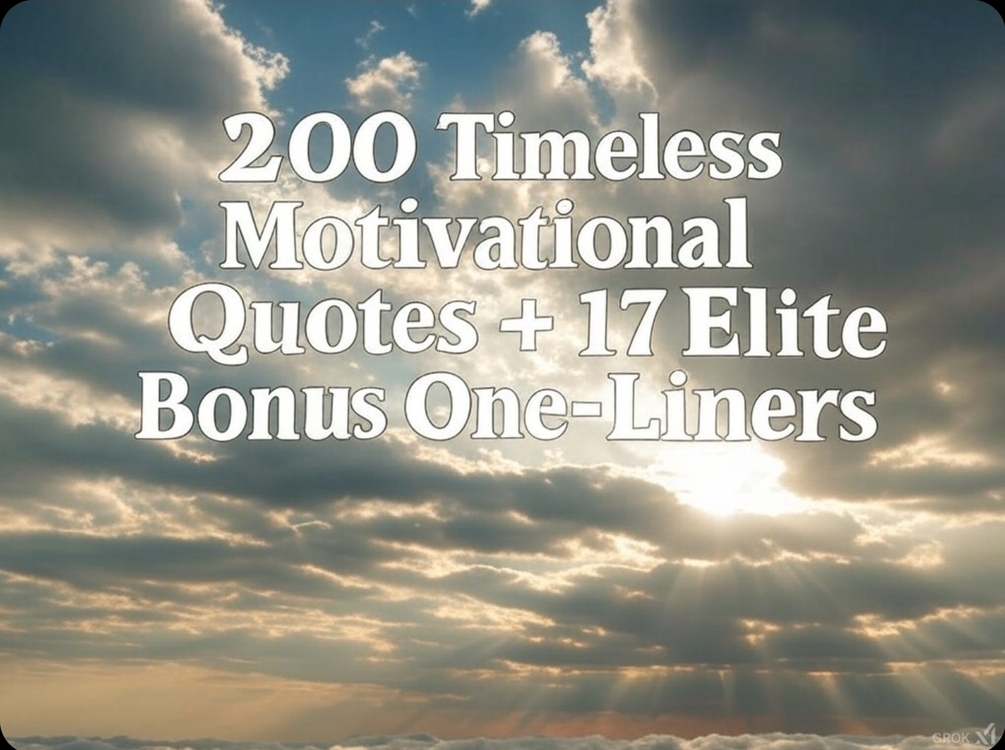 200 Timeless Motivational Quotes + 17 Bonus One-Liners.