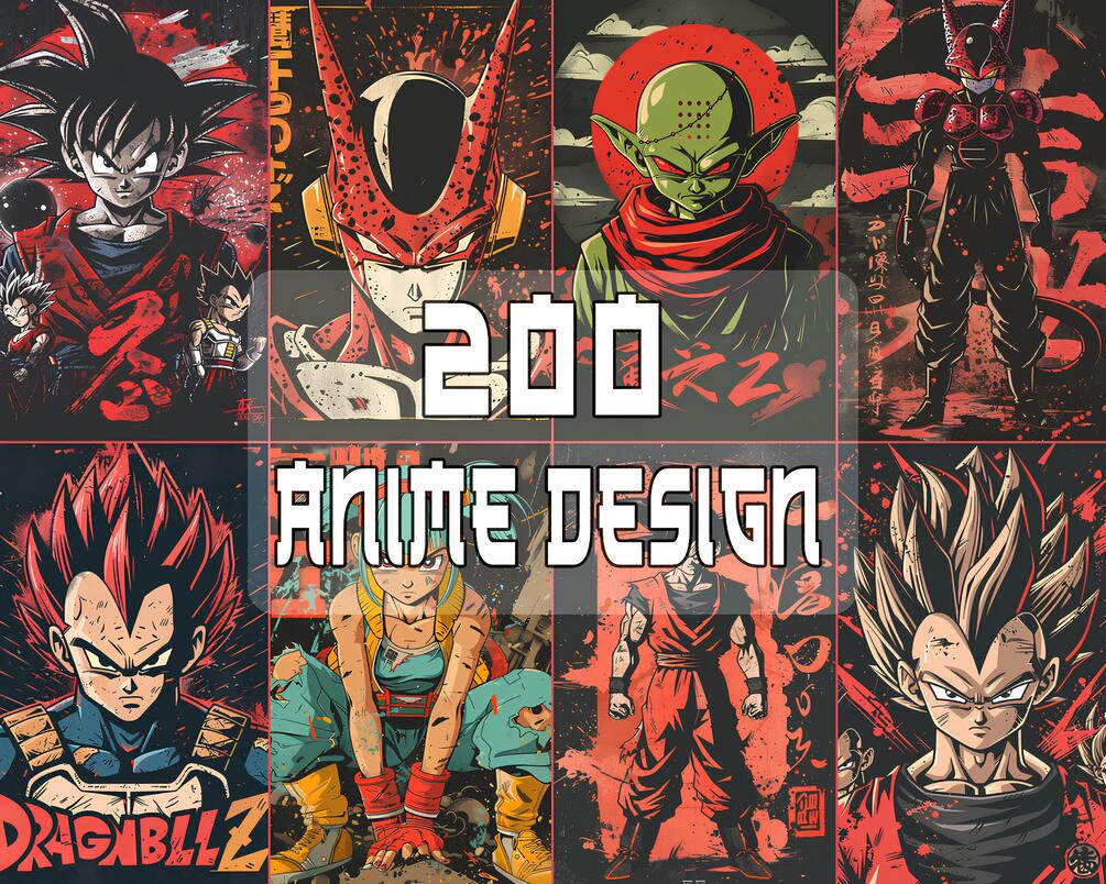 Premium DB Anime Art Set, Instant Download, 200 Designs, Ideal Gift for ...