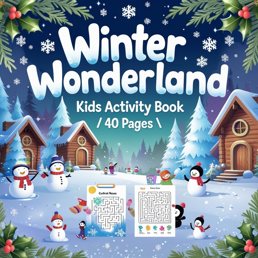 Winter Wonderland Kids Activity Book - Educational Games, Puzzles ...
