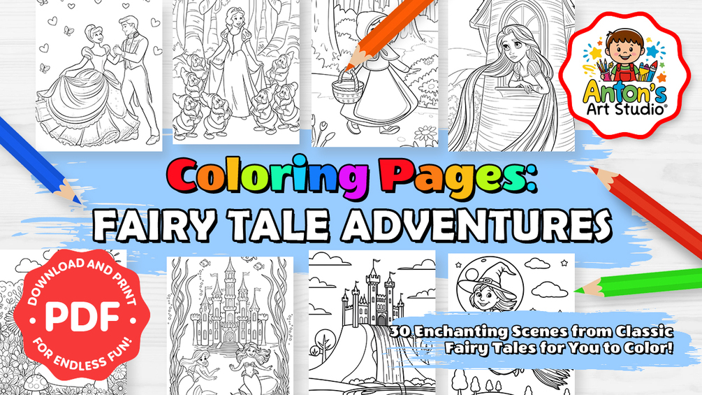 Coloring Pages: Fairy Tale Adventures | 30 Magical Scenes for Young Artists
