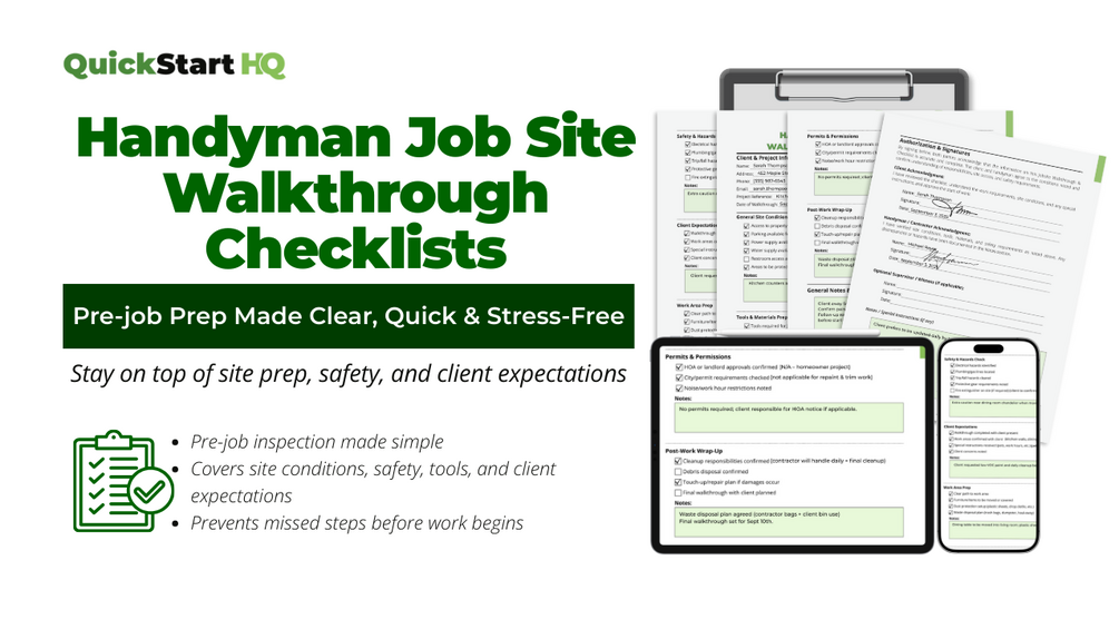 Job Site Walkthrough Checklists Template – Handyman Edition