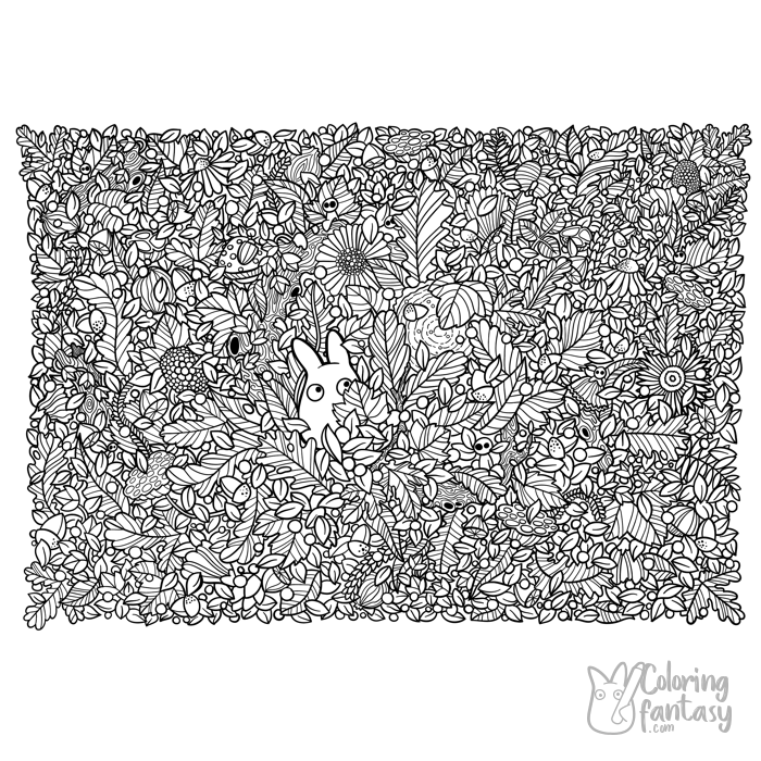 Chibi fall leaves coloring page, Din-A4